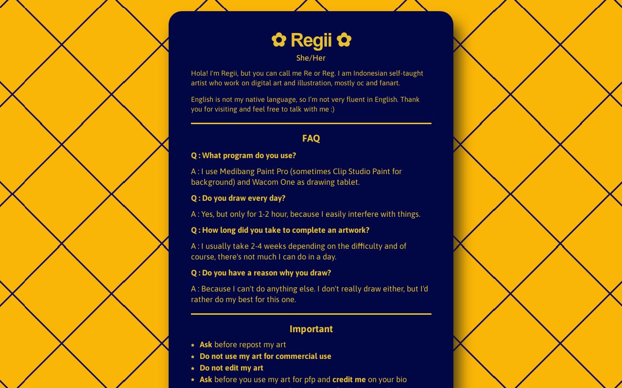 Heyregii Carrd (About Me)